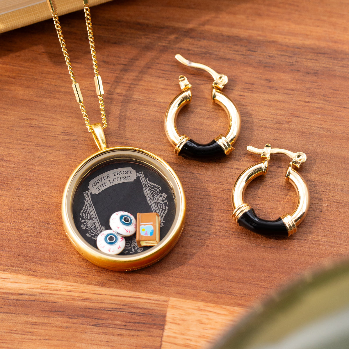 Beetlejuice Never Trust the Living Ghost Black Locket Plate – Think ...