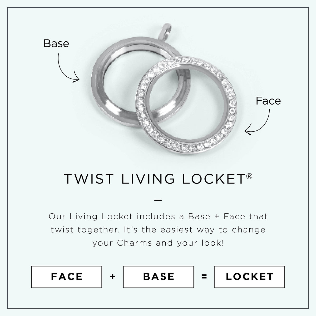 Sentiments Large Gold Lace Living Locket Face with Swarovski Crystals ...