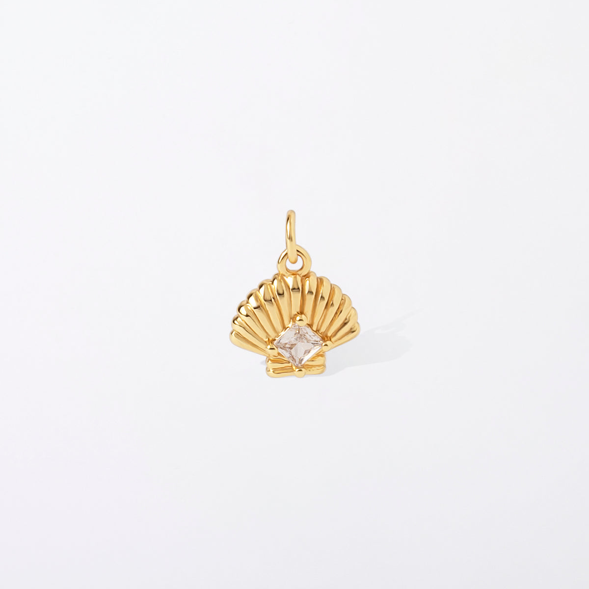 Gold Crystal Clam Charm Pendant – Think Goodness