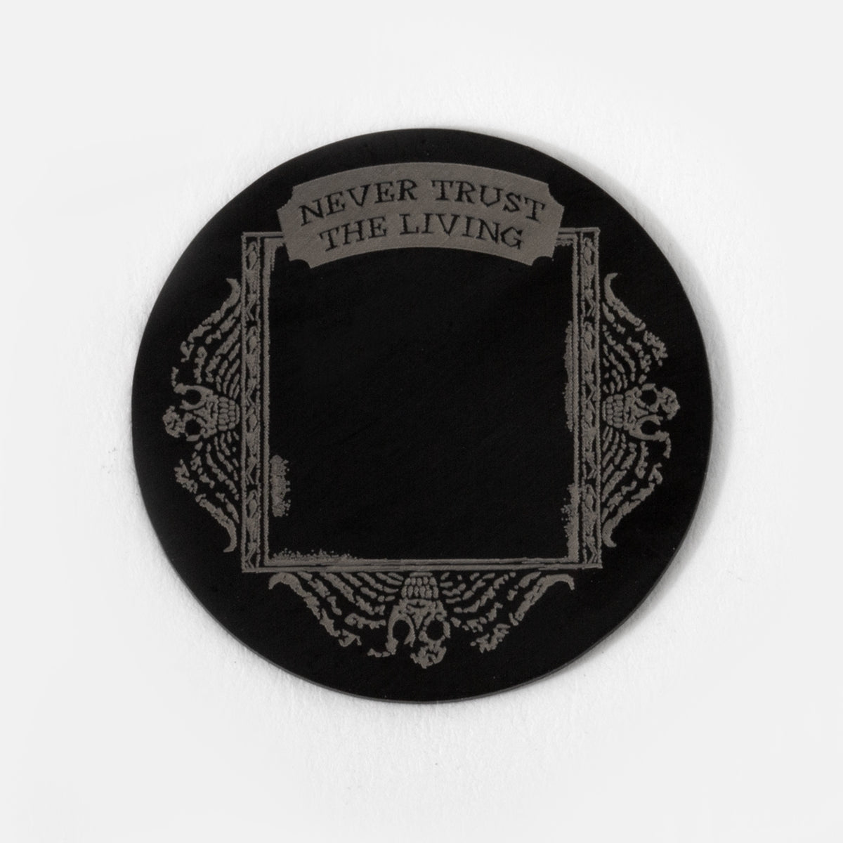 Beetlejuice Never Trust the Living Ghost Black Locket Plate – Think ...